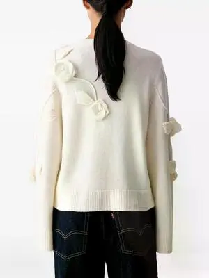 Farm Rio Floral-appliqué Button-up Cardigan - Neutrals