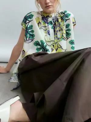 PSOPHIA Sun-kissed Marigold Meadow Floral Blouse