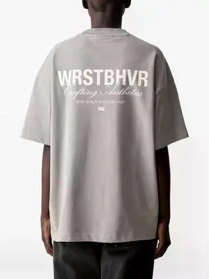 WRSTBHVR Logo-print Drop-shoulder T-shirt