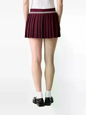 Sporty & Rich Abigail Pleated Logo-embroidered Mini Skirt