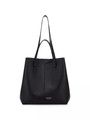 Emporio Armani 1981 Logo-print Pebbled-leather Tote Bag - Black