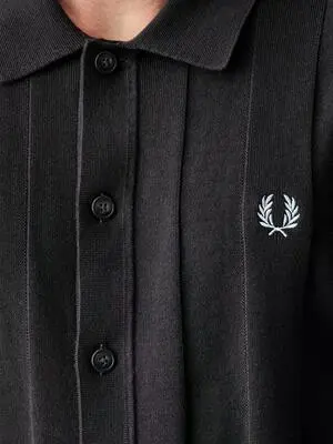 Fred Perry Vertical-ribbed Embroidered-logo Shirt