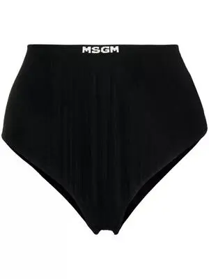 MSGM Knitted Logo Waistband Briefs - Black