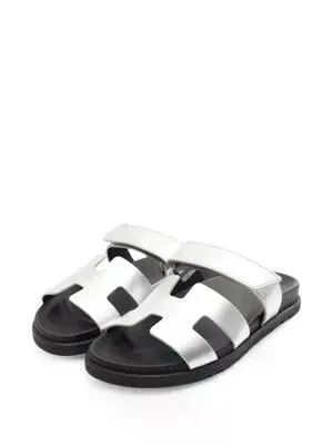 Hermès 2020s Siffle Touch-strap Slide Sandals - Silver