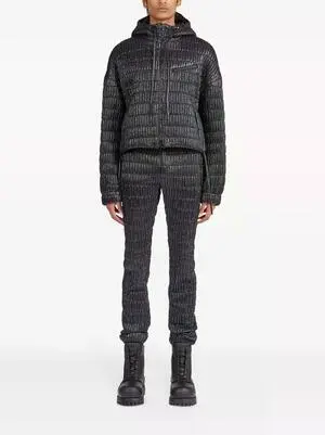 FERRAGAMO Metallic-finish Padded Trousers - Black