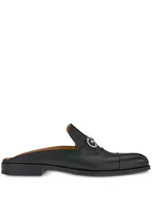 FERRAGAMO Gancini Leather Backless Loafers