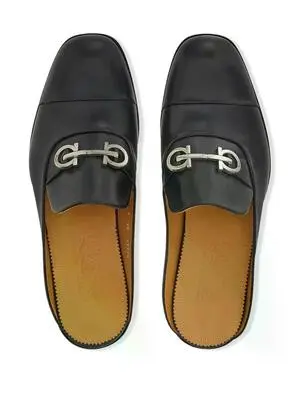 FERRAGAMO Gancini Leather Backless Loafers