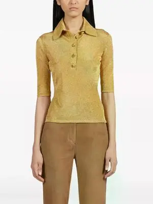 FERRAGAMO Straight-point Collar Cotton-blend Top