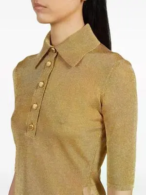 FERRAGAMO Straight-point Collar Cotton-blend Top