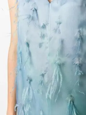 Emilio Pucci Feather Embroidery Midi Dress