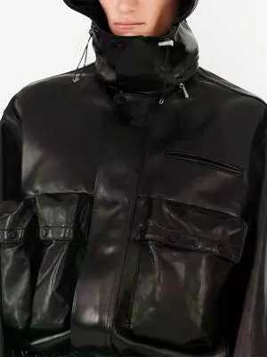 FERRAGAMO Drawstring-hood Leather Jacket