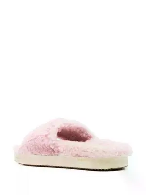 GOLDEN GOOSE Logo-patch Shearling Slides