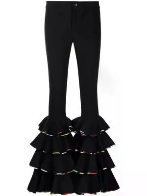 Emilio Pucci Marmo-print Ruffled Trousers