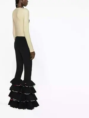 Emilio Pucci Marmo-print Ruffled Trousers