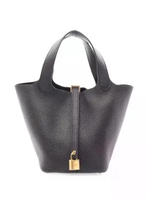 Hermès 2025 Pm Picotin Lock Leather Tote Bag - Black