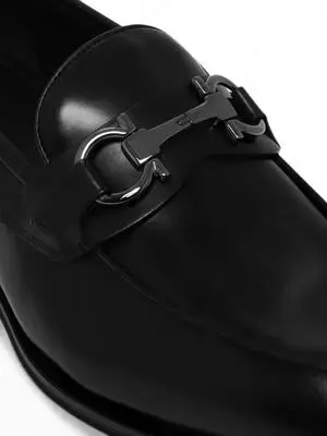 FERRAGAMO Gancini-buckle Leather Loafers