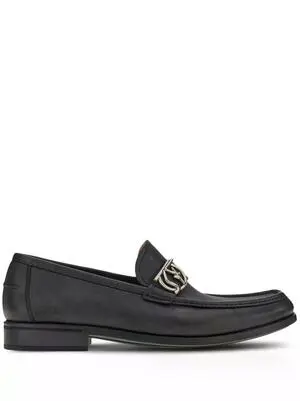 FERRAGAMO Gancini-ornament Moccasins - Black