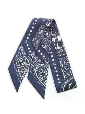 Hermès 2010s Entre Ciel Et Mer Bandana Twilly Scarf - Blue