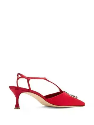 Manolo Blahnik Takal Crystal-embellished Slingback Pumps