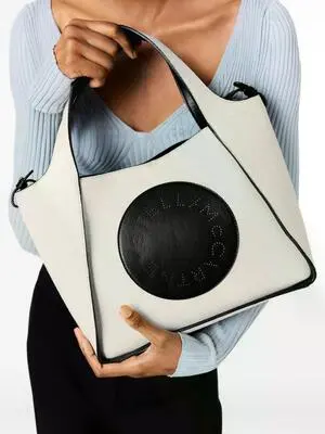 Stella McCartney Logo Canvas Tote Bag - Grey