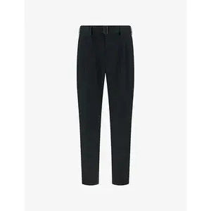 Boggi Milano Tapered-leg Belted Linen Trousers