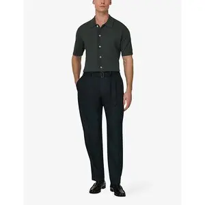 Boggi Milano Tapered-leg Belted Linen Trousers