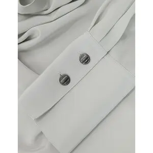 REISS Lauren Notch-neck Draped Silk Shirt