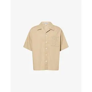 Loewe Anagram-embroidered Denim Chambray Shirt - Ecru