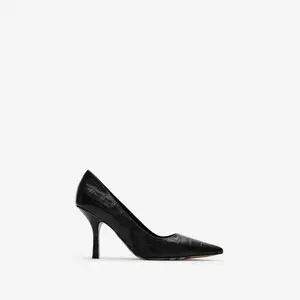 Burberry Crocodile-effect Leather Dame High Pumps - Black
