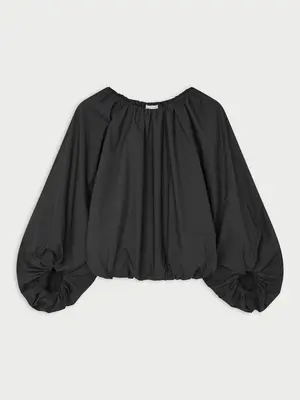 BY MALENE BIRGER Semara Organic Cotton Blouse - Black