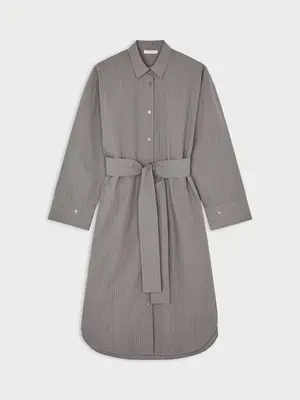 BY MALENE BIRGER Derris Organic Cotton Midi Dress - Grey Stripe