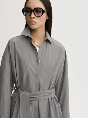 BY MALENE BIRGER Derris Organic Cotton Midi Dress With Belt