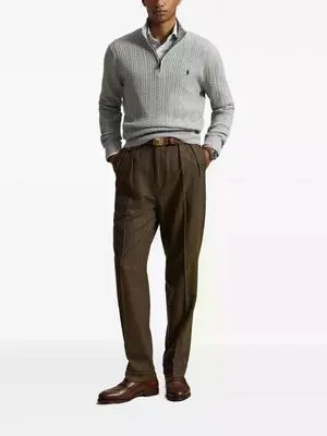 Polo Ralph Lauren Cable-knit Quarter-zip Sweater - Grey
