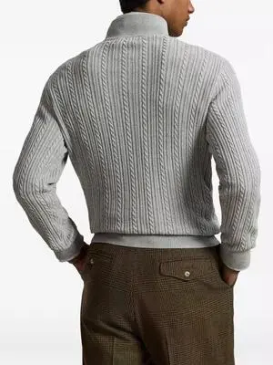 Polo Ralph Lauren Cotton Cable Knit Quarter-zip Sweater - Grey