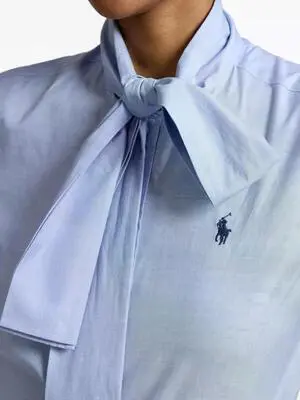 Polo Ralph Lauren Embroidered Logo Shirt With Tie Neck