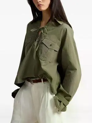 Polo Ralph Lauren Lace-up Cotton Blouse