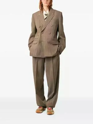 AMI Paris Double Breasted Striped Wool Blazer