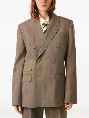 AMI Paris Double Breasted Striped Wool Blazer