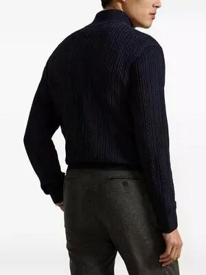 Polo Ralph Lauren Cable Knit Quarter-zip Sweater - Blue
