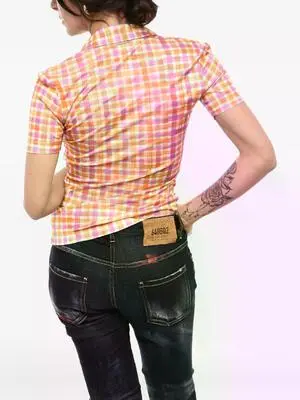 Dsquared2 Checked Short-sleeve Multi Shirt - Orange