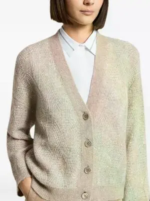 Peserico Sequin-embellished Cable-knit Cardigan