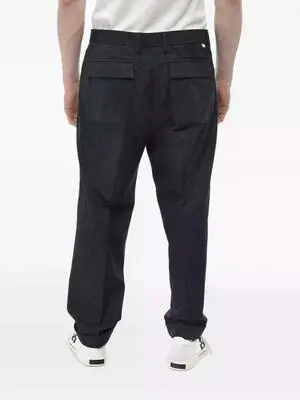 PAOLO PECORA Pleated Turn-up Trousers - Grey