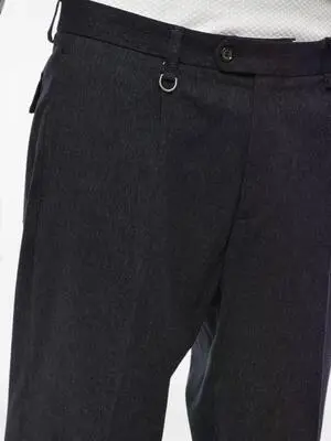 PAOLO PECORA Pleated Turn-up Trousers - Grey