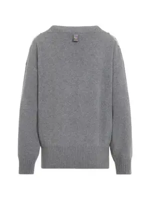 Alberta Ferretti Lace-trim V-neck Sweater