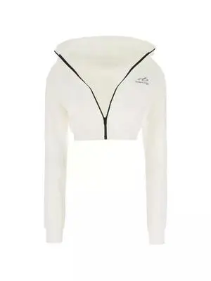 Balenciaga Cropped Zip-up Hoodie - White