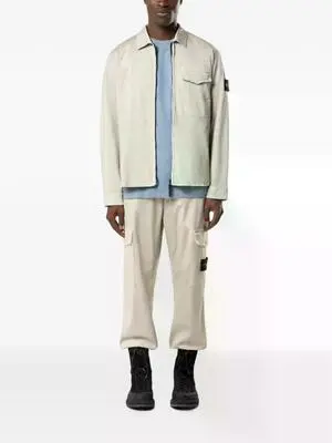 Stone Island Logo-patch Zip-up Shirt