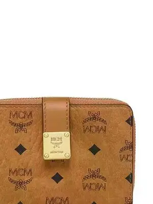 Mcm Visetos-print Logo-plaque Wallet