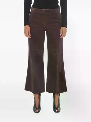 QL2 QUELLEDUE Corduroy Flared Trousers - Brown