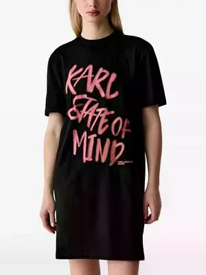 Karl Lagerfeld Slogan Print T-shirt Mini Dress - Black