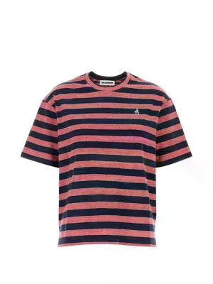 JIL SANDER Logo-embroidered Striped T-shirt - Blue